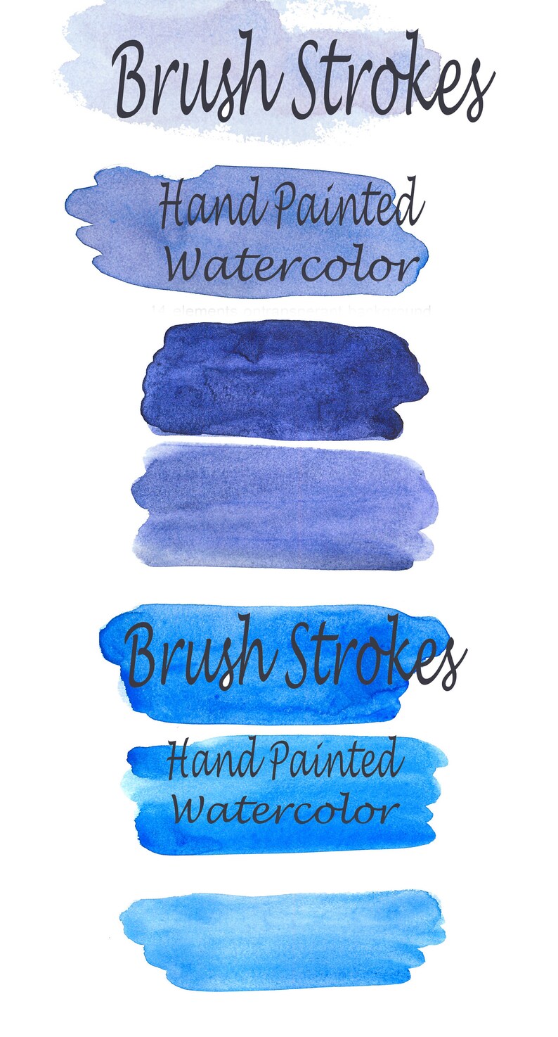 Watercolor Swashes,hand Drawn Paint Watercolor, Brush Stroke Clipart ...