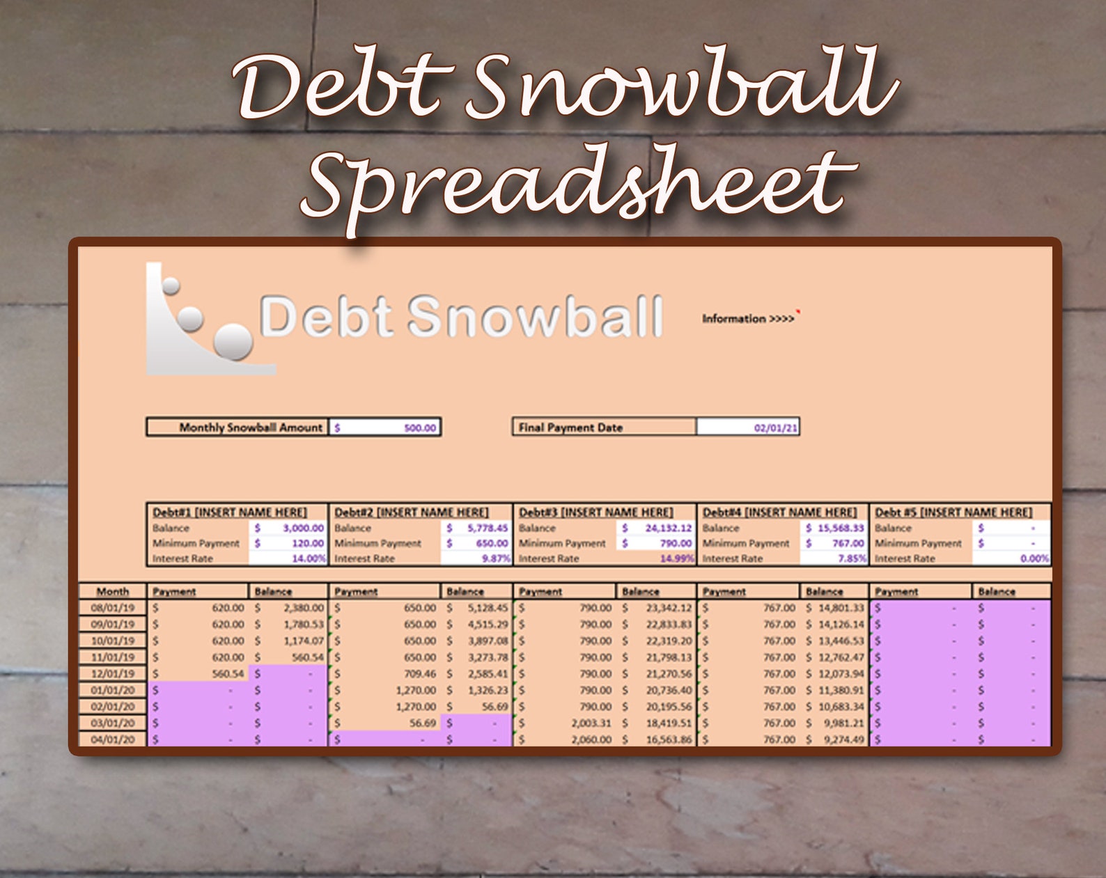 Fantastic Debt Snowball Calculator - Etsy