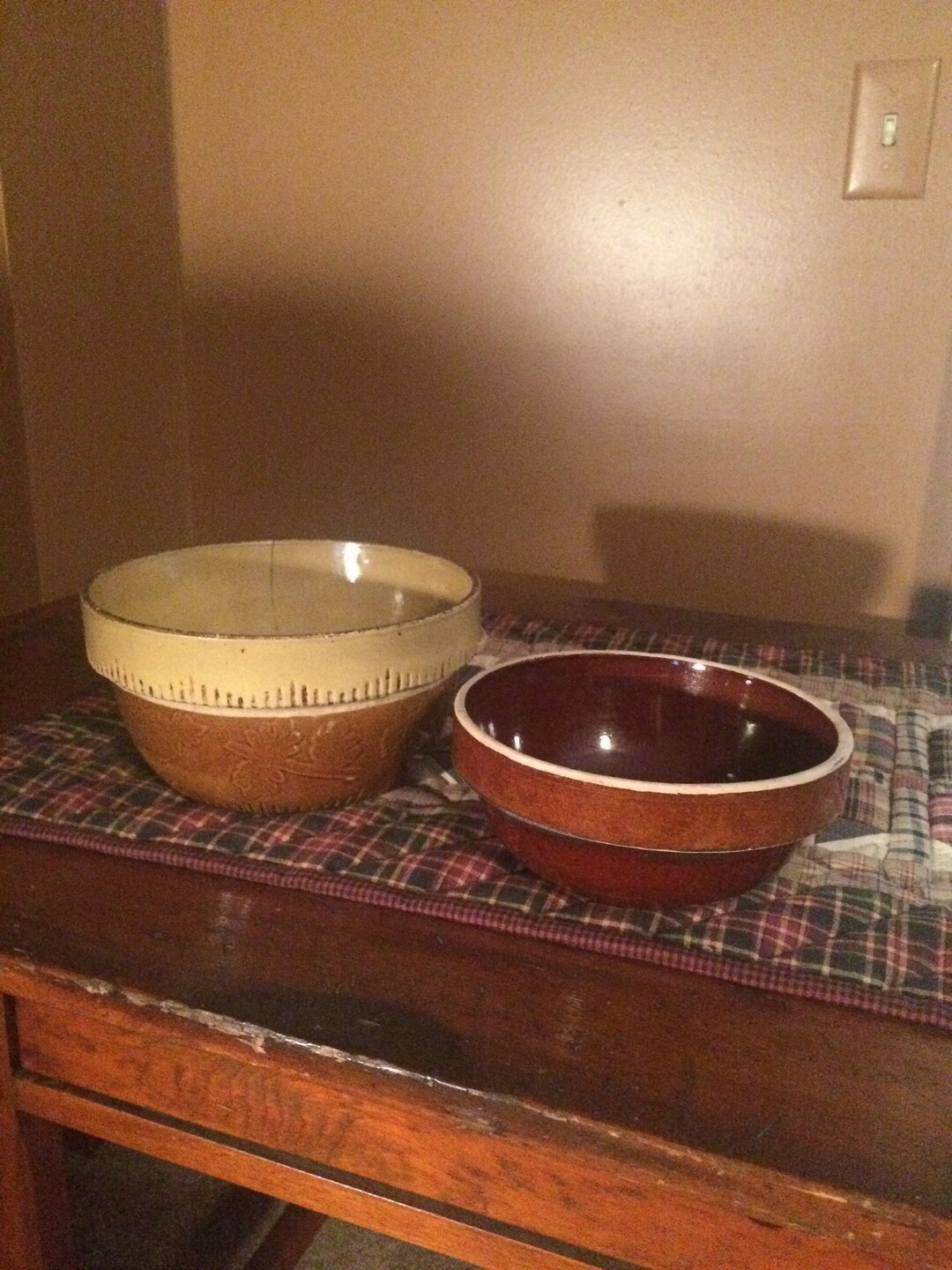 Set of Two Vintage Cook Rite Pottery Bowls With Primitive Appeal - Etsy