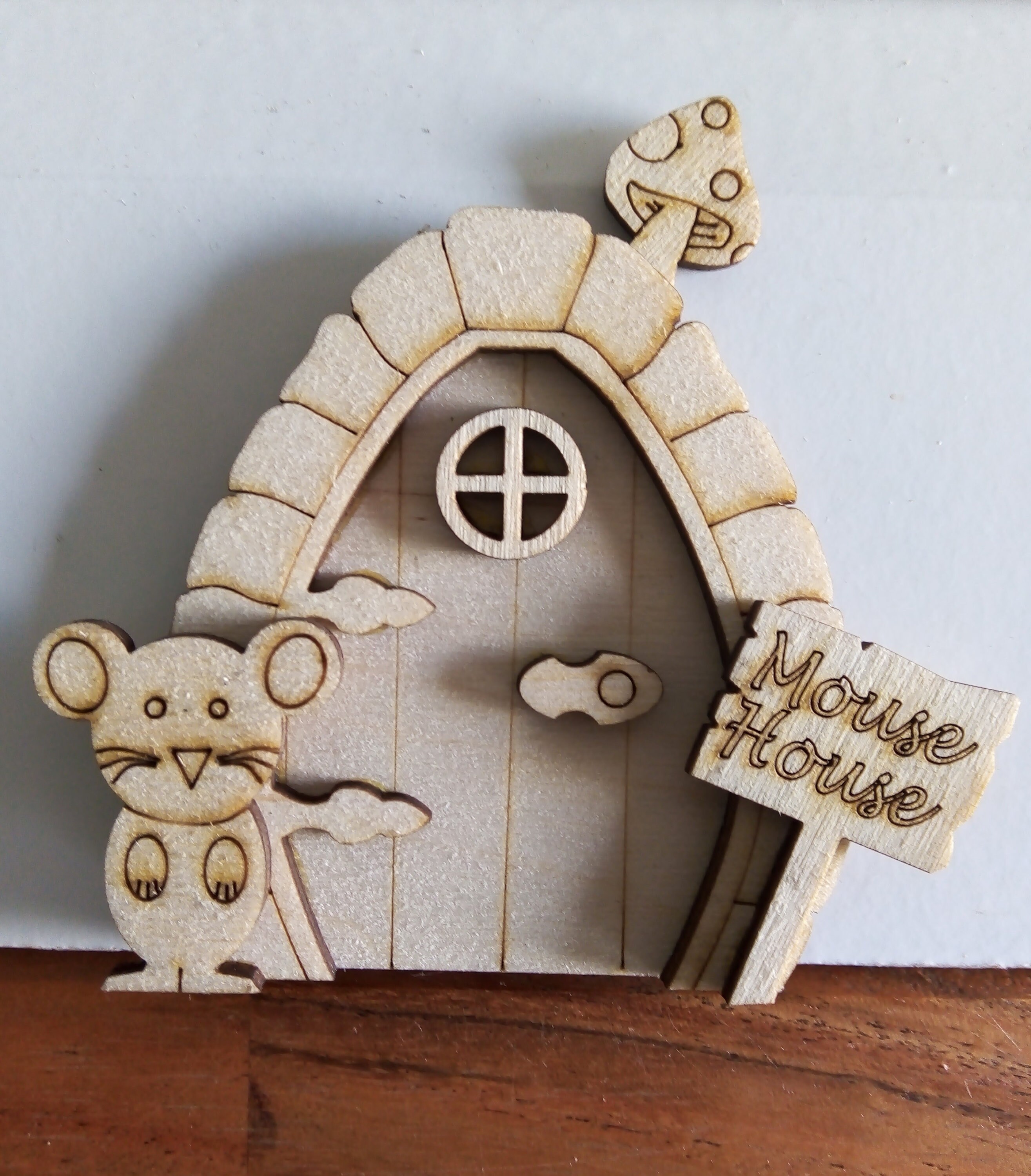 Mouse Door. Wooden to Colour In. 70mm Tall. - Etsy UK