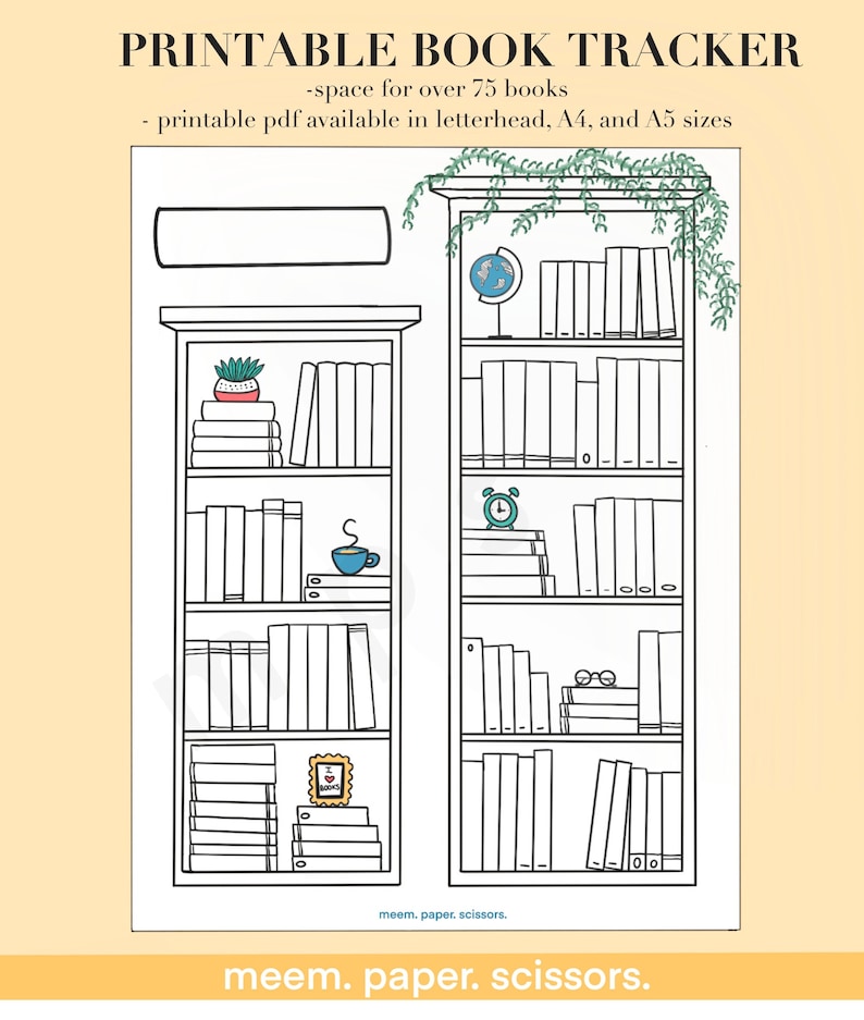 Book Reading Digital Printable Log/tracker/list, Book List Download ...