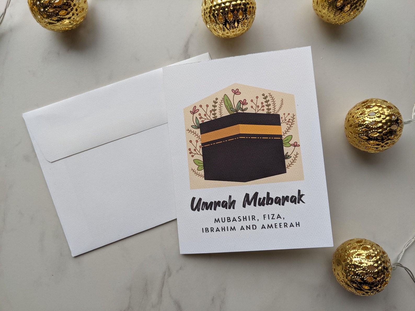 Personalized Umrah Mubarak Greeting Card | Custom Name and Personalized ...
