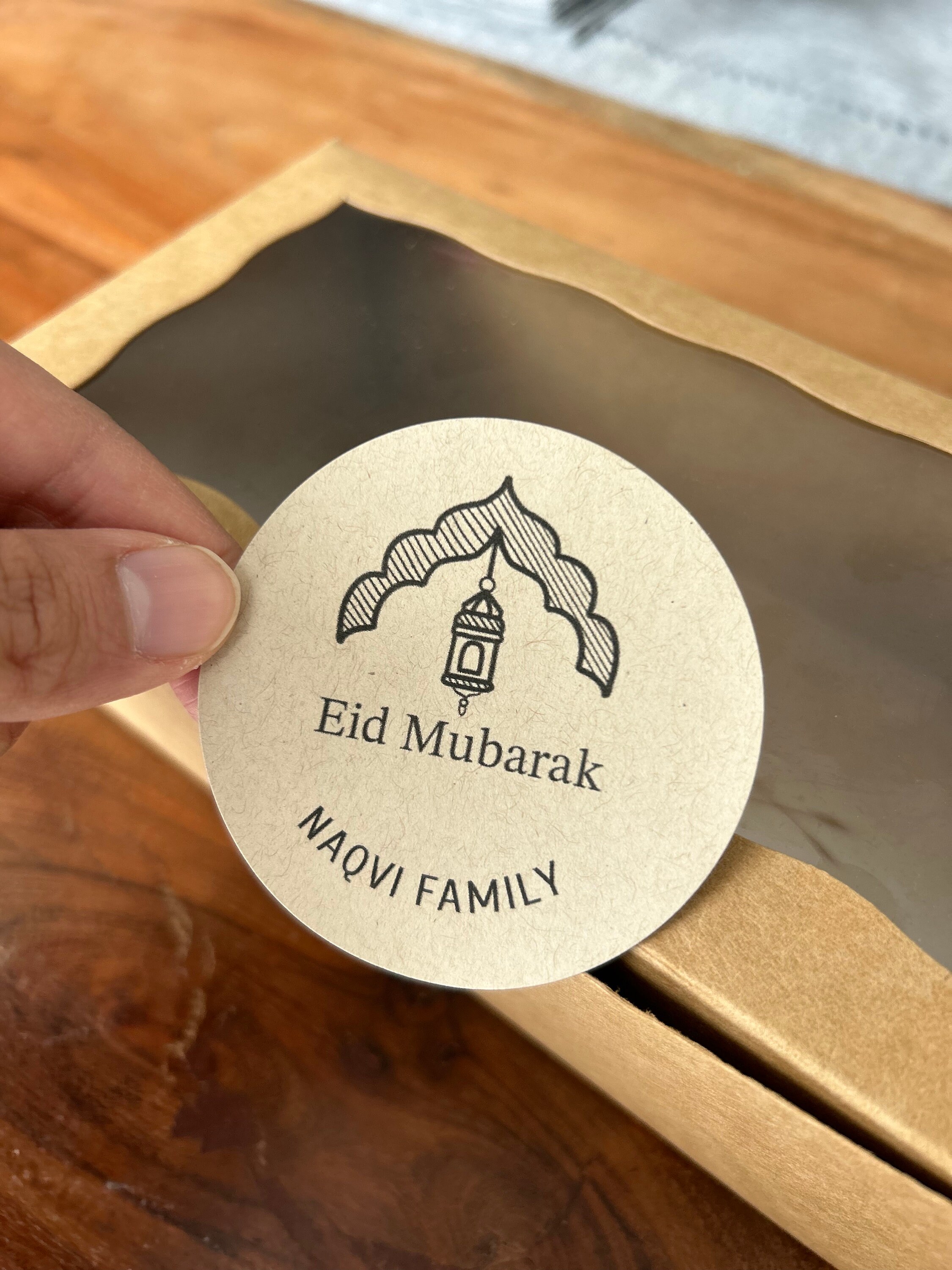 Personalized Eid Mubarak Round 2.5 Inch Kraft Label Stickers Gift 9, 18 ...
