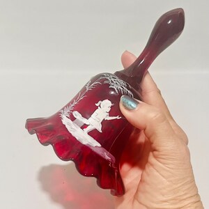 Fenton Mary Gregory Style Hand Painted Signed Ruby Red Bell - Etsy
