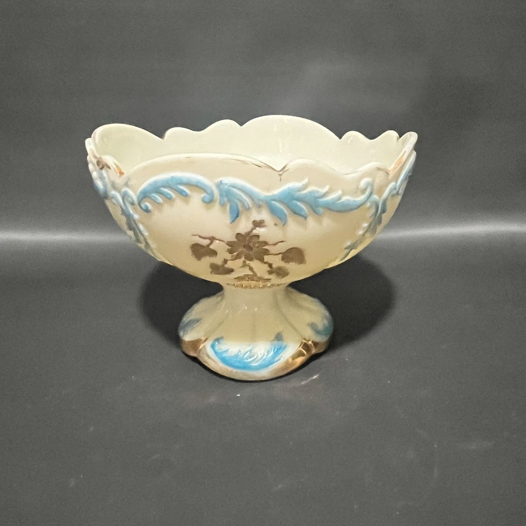 Northwood Intaglio Custard Glass Compote - Etsy