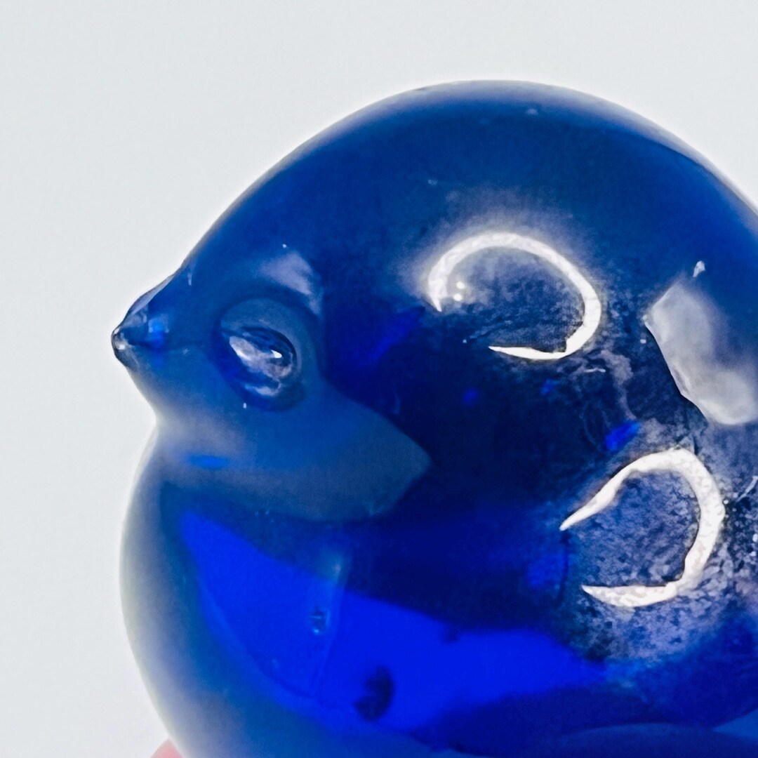 Cobalt Blue Art Glass Bird Figurine - Handblown Glass Sculpture - Etsy