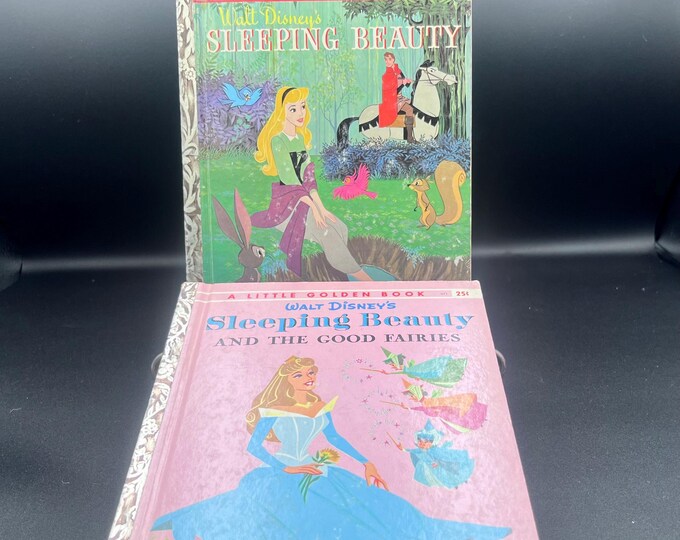 Vintage 1957 and 1958 Walt Disney Sleeping Beauty Little Golden Books ...