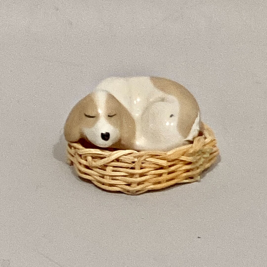 Szeiler Ceramic Beagle in Basket Made in England - Etsy