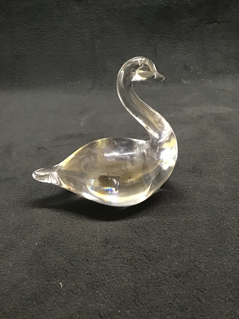 Marcolin Crystal Glass Swan | Etsy