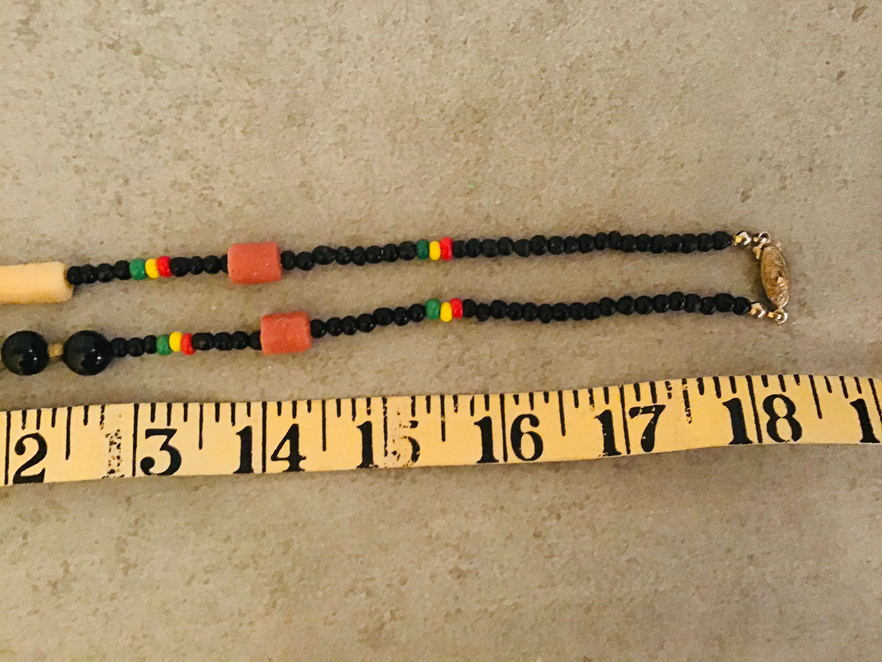 Vintage South American tiki beaded necklace | Etsy