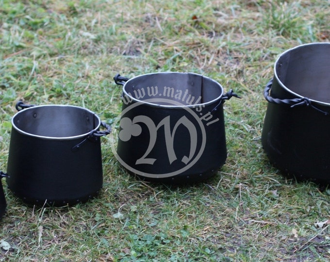 Steel Cauldron 5 and 1/3 Gallon , 20 Liter, Hand Forged, Historical ...