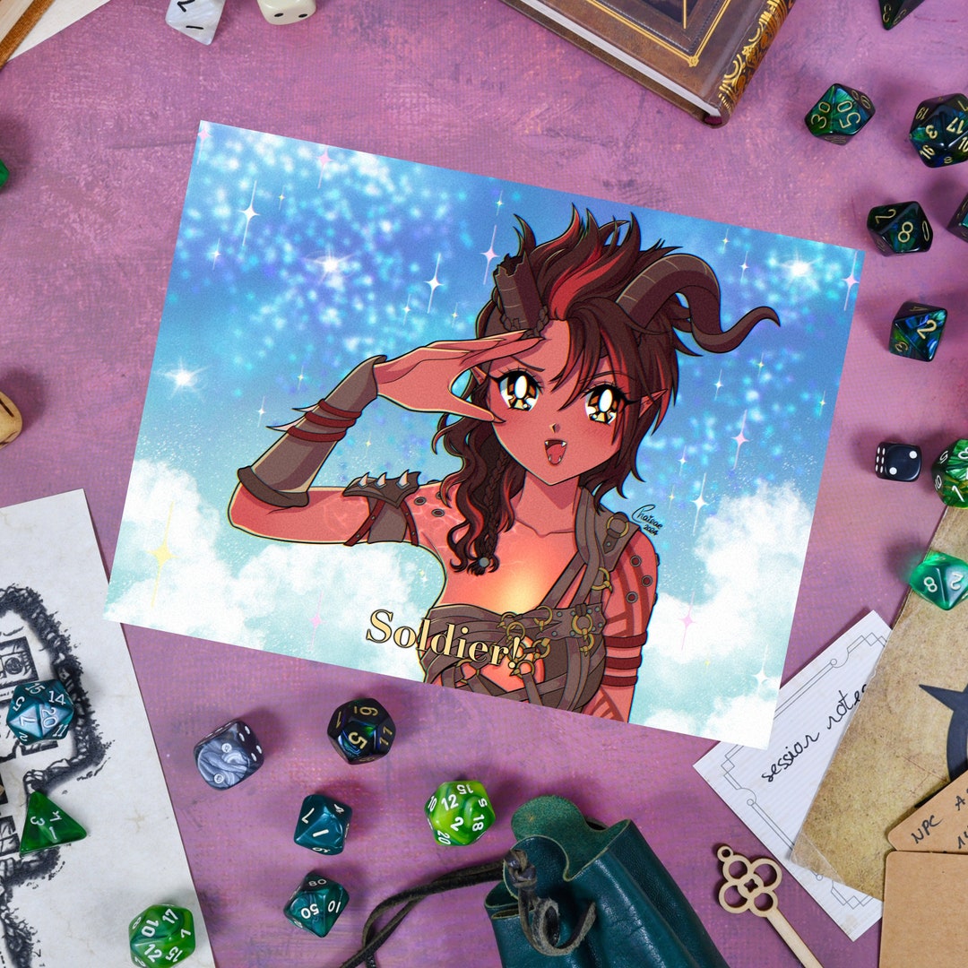 90s Anime Style Karlach Print From Baldur's Gate 3 - Etsy