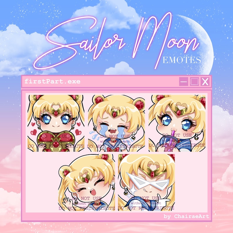 Magical Girl Emotes | Moon Child Emotes | Twitch Emotes | Cute Emotes ...