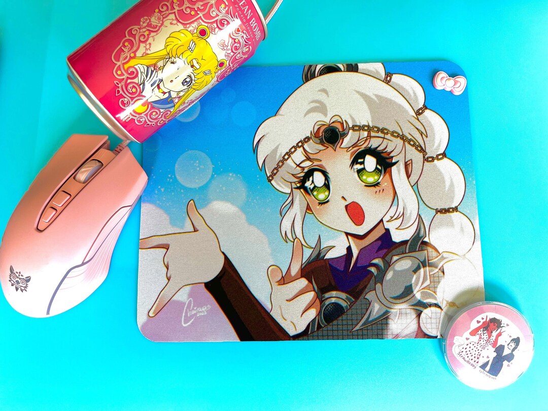 90s Anime Shadowheart Desk Mouse Pad Baldur's Gate 3 Mousepad Anime ...