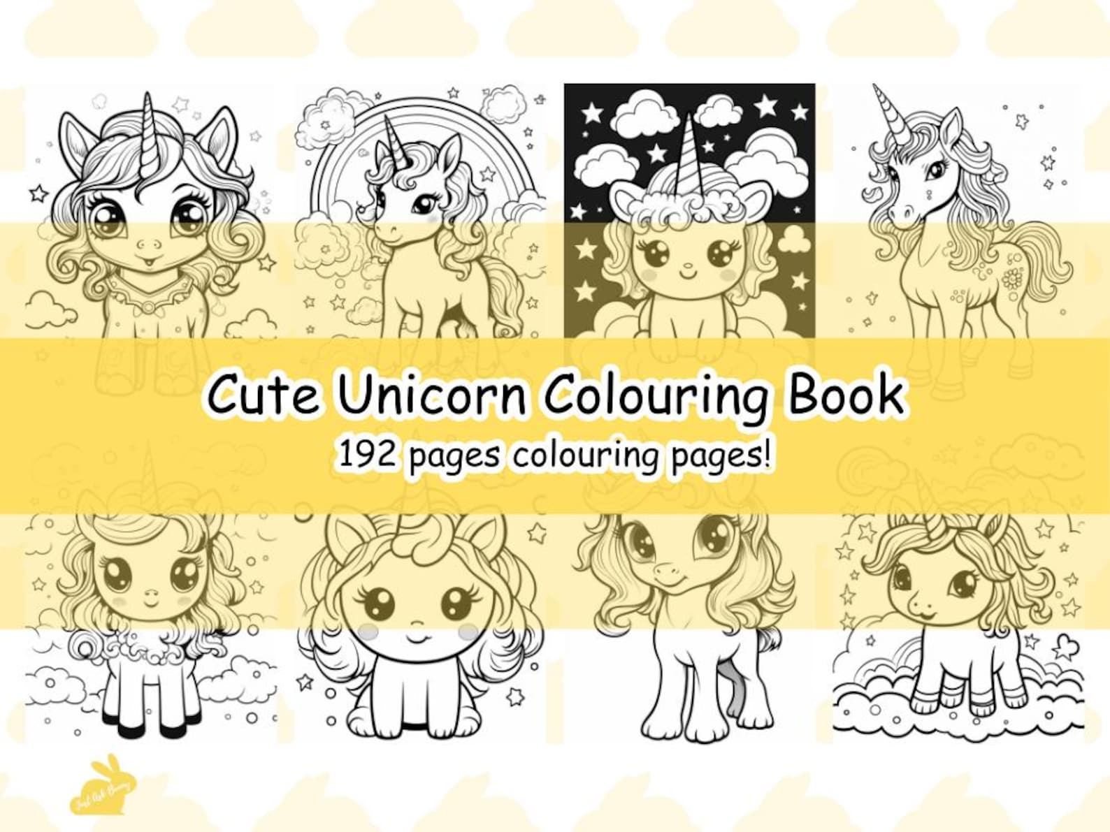 192-page Unicorn Coloring Book for Kids Printable Digital Download Fun ...