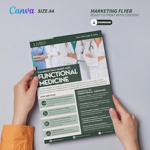 Functional Medicine Flyer Template Naturopathic Doctor Info Sheet Canva ...
