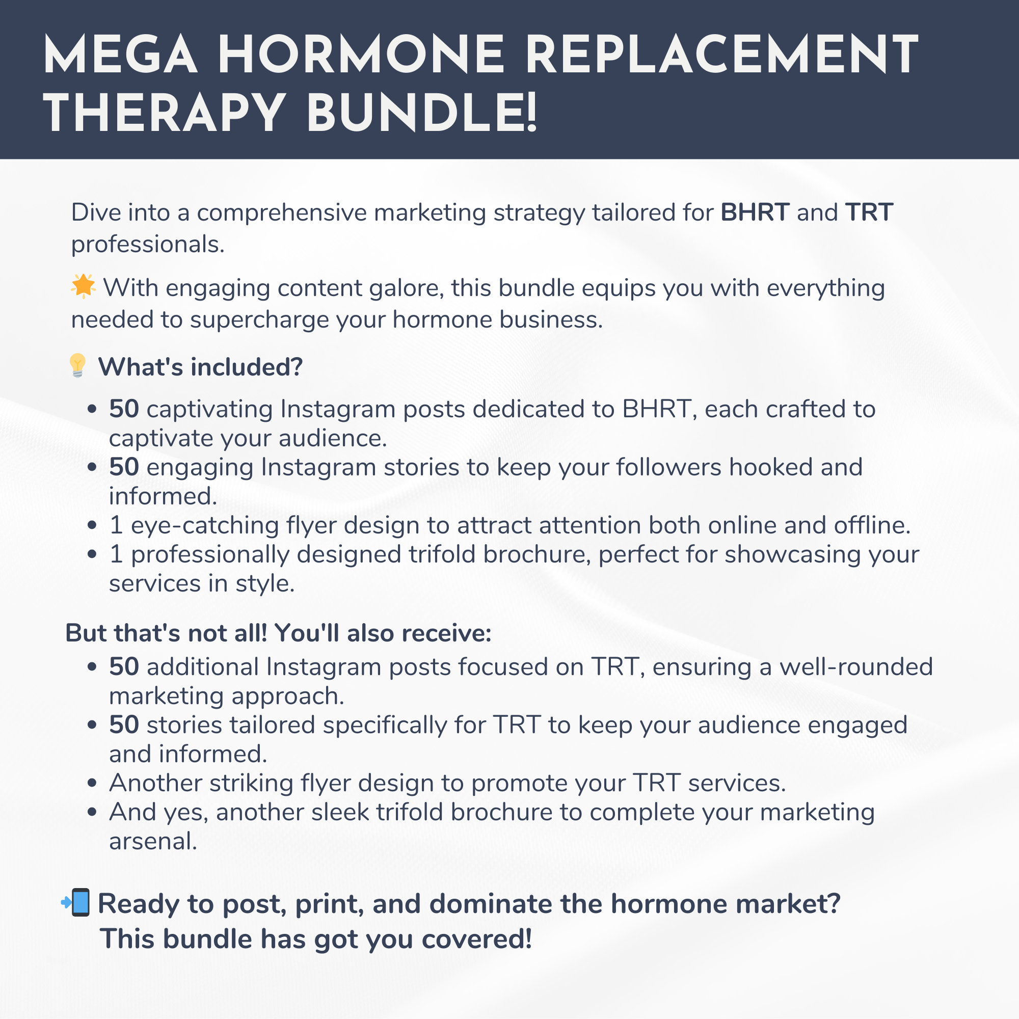 All-in-one Hormone Therapy Marketing Package: BHRT, TRT, Social Media ...