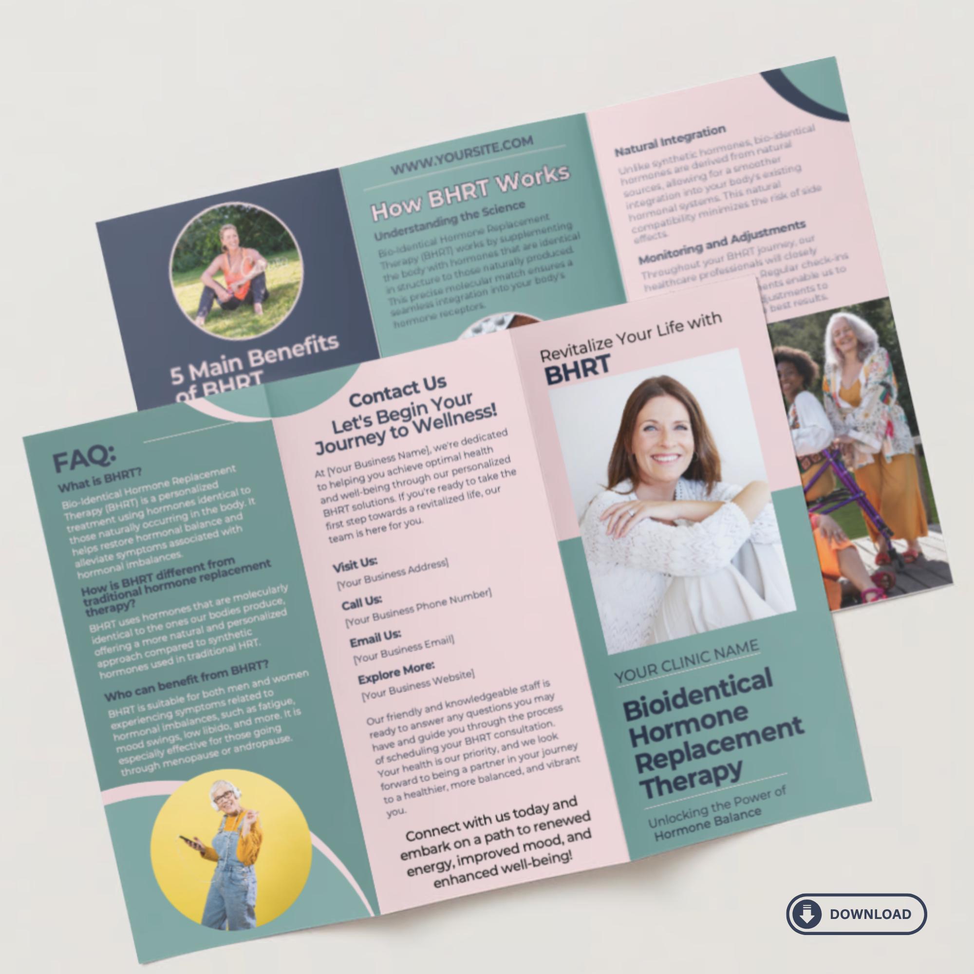 BHRT Brochure | Bio-identical Hormone Therapy, Women's Health (canva ...