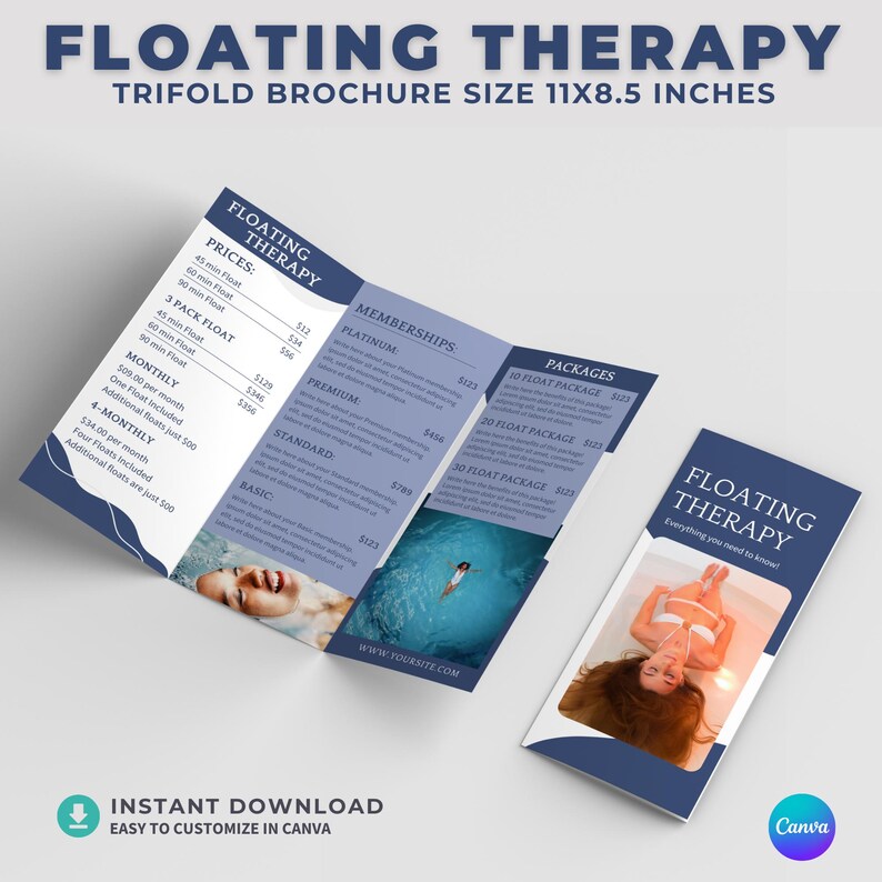 Float Therapy Trifold Template Float Spa Brochure Marketing Health ...