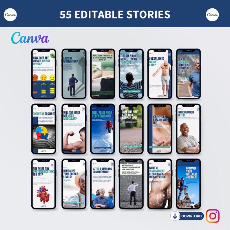 Testosterone Bundle Hormone Therapy Kit Men Health Marketing Template ...