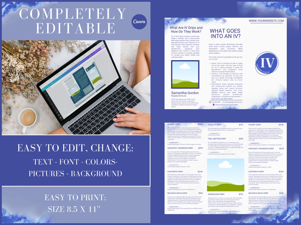 Marketing Watercolor Printable Bundle Canva Digital Editable - Etsy