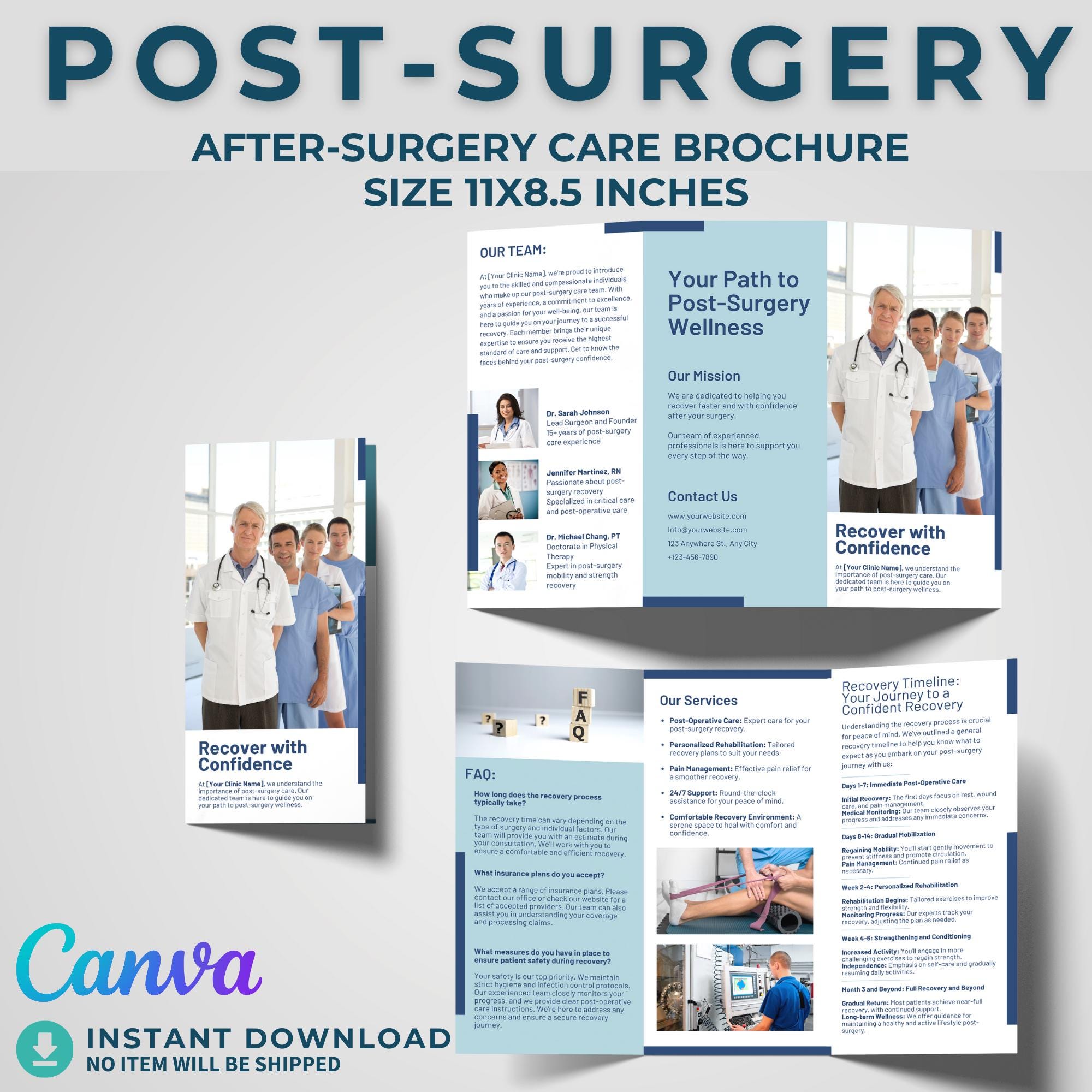 Post Surgery Marketing Bundle for Medical Clinics Postop Promotional ...