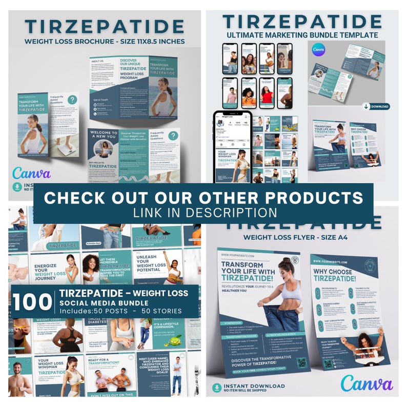 Tirzepatide Banner Weight Loss Roll up Template GLP-1 Marketing Display ...