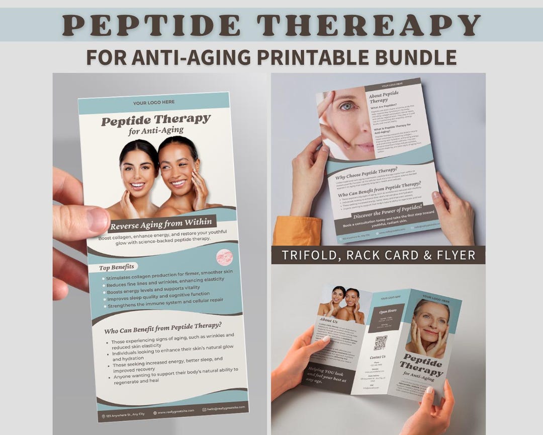 Peptide Therapy Marketing Bundle Anti Aging Canva Template Flyer ...