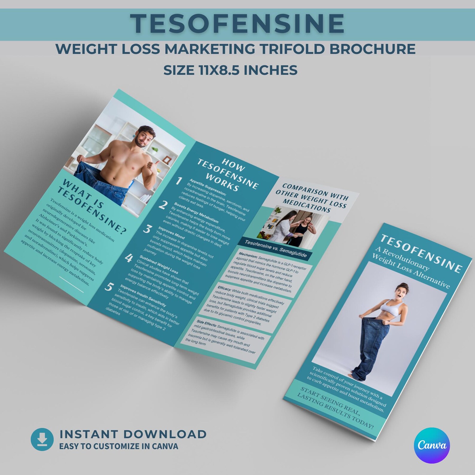 Tesofensine Brochure Canva Weight Loss Template Anti Obesity Handout ...
