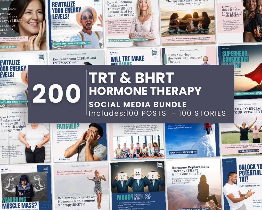 Hormone Therapy Instagram Template Testosterone Social Media BHRT Post ...