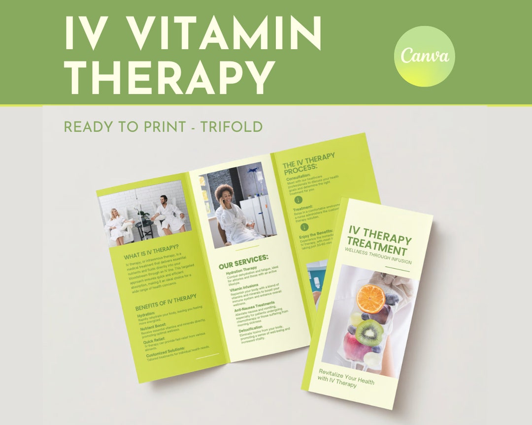 IV Vitamin Therapy Brochure IV Fusion Trifold Drip Ready to Use Canva ...