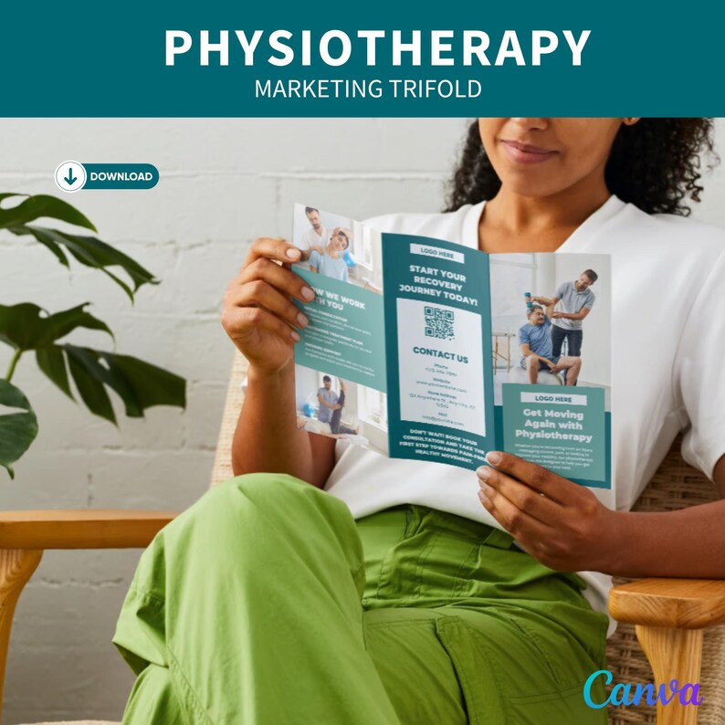 Physiotherapy Trifold Brochure Canva Editable Template Ready-to-print ...