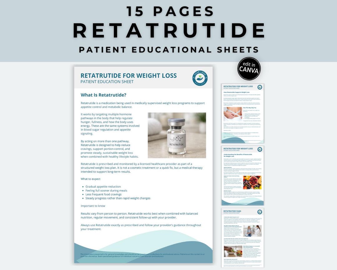 Retatrutide Patient Education Sheet Weight Loss Program Handout GLP 1 ...