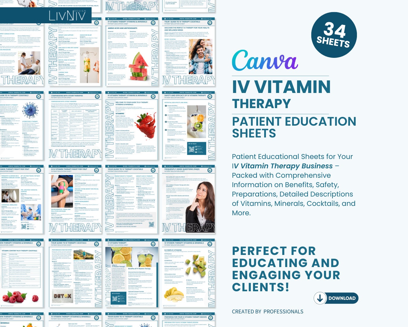 Complete IV Vitamin Guide Patient Educational Sheets With IV Vitamins ...