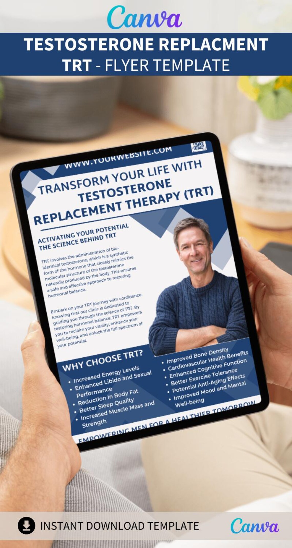 Testosterone Flyer Hormone Replacement Therapy Cypionate Info Sheet TRT ...