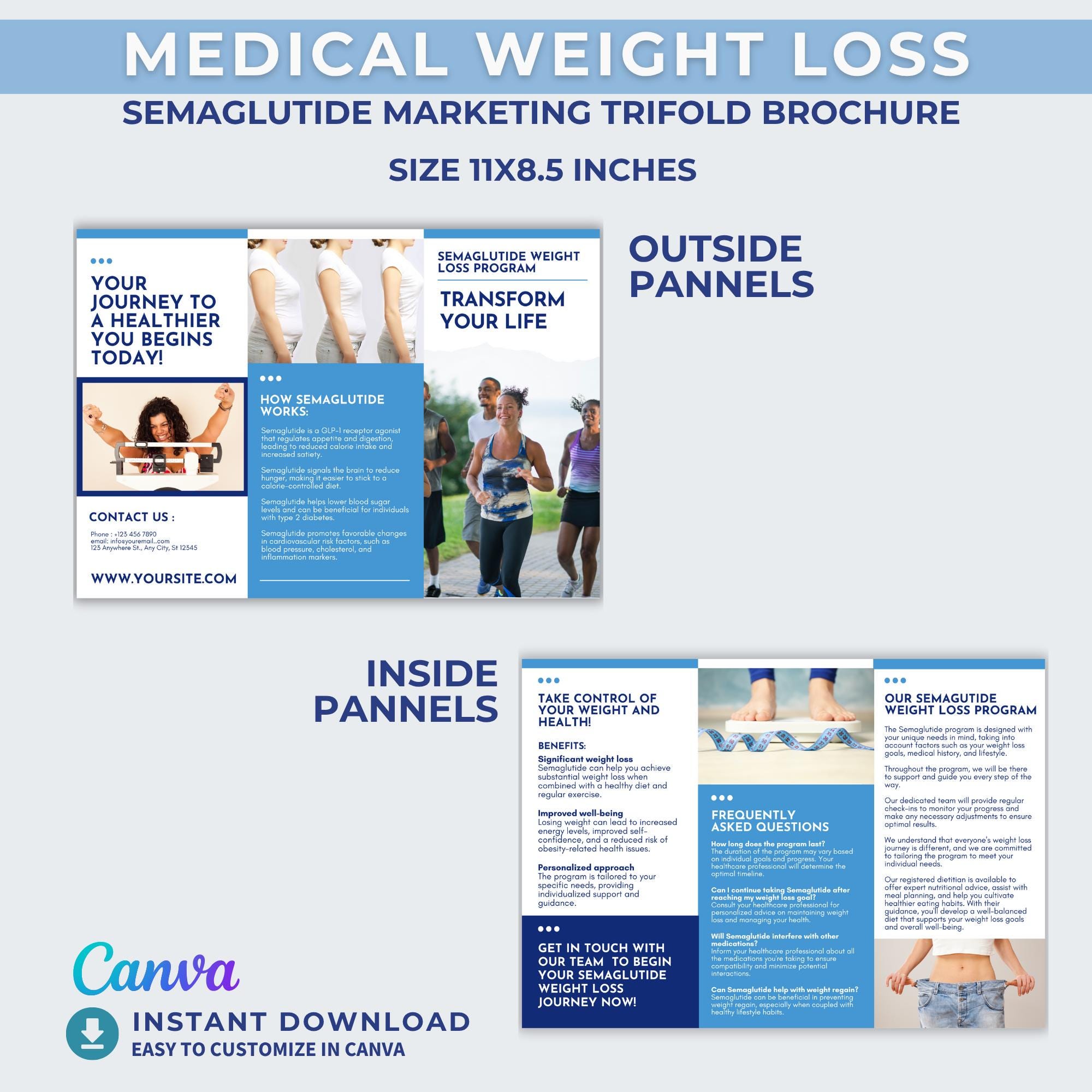 Weight Loss Flyer GLP 1 Info Sheet Medical Weight Loss Program Handout ...