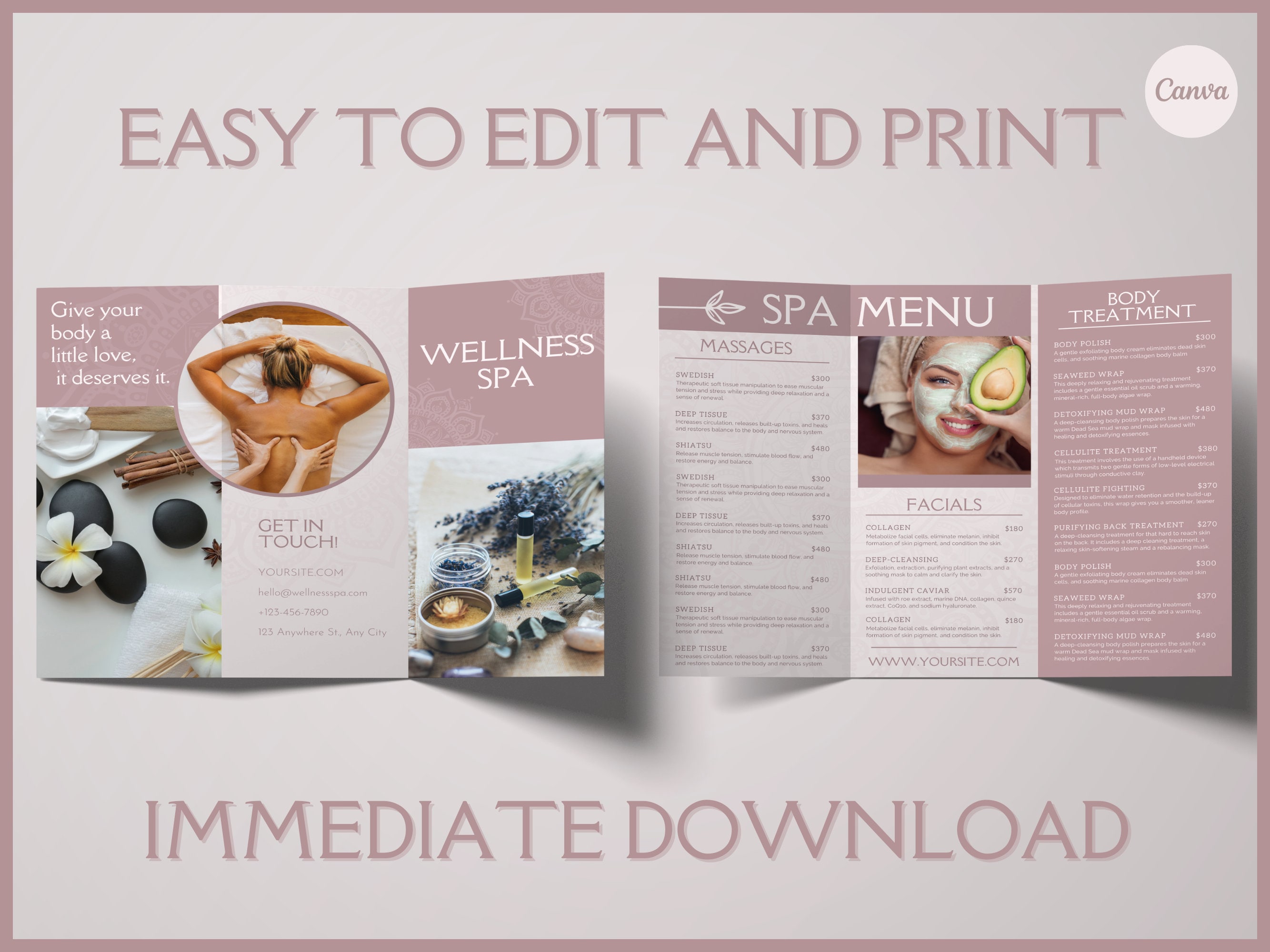 Medical Spa Trifold Facial Treatment Marketing Menu - Etsy