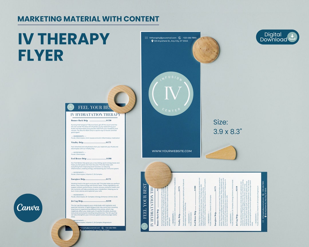 Flyer Template Design IV Therapy Flyer IV Therapy Printable Digital ...