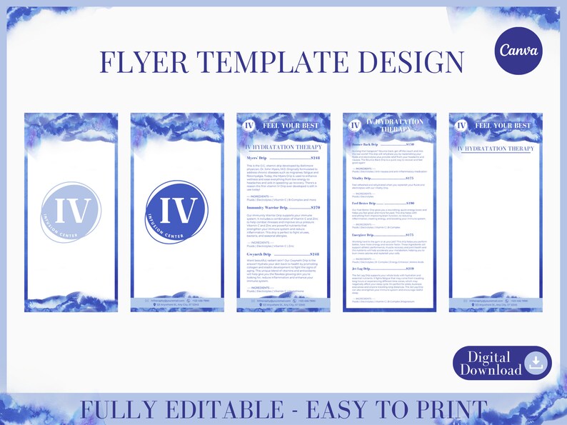 Marketing Watercolor Printable Bundle Canva Digital Editable - Etsy