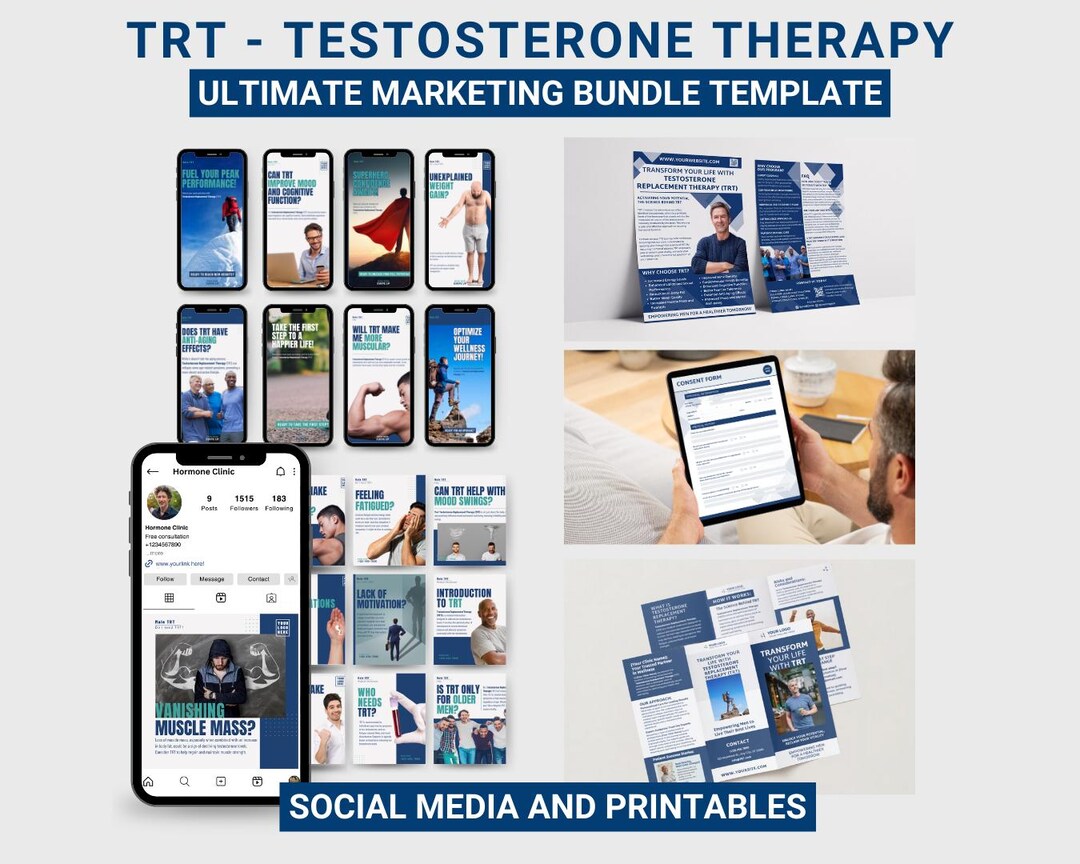 Testosterone Bundle Hormone Therapy Kit Men Health Marketing Template ...