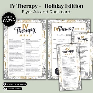 Iv Drip Menu Promotion - Etsy