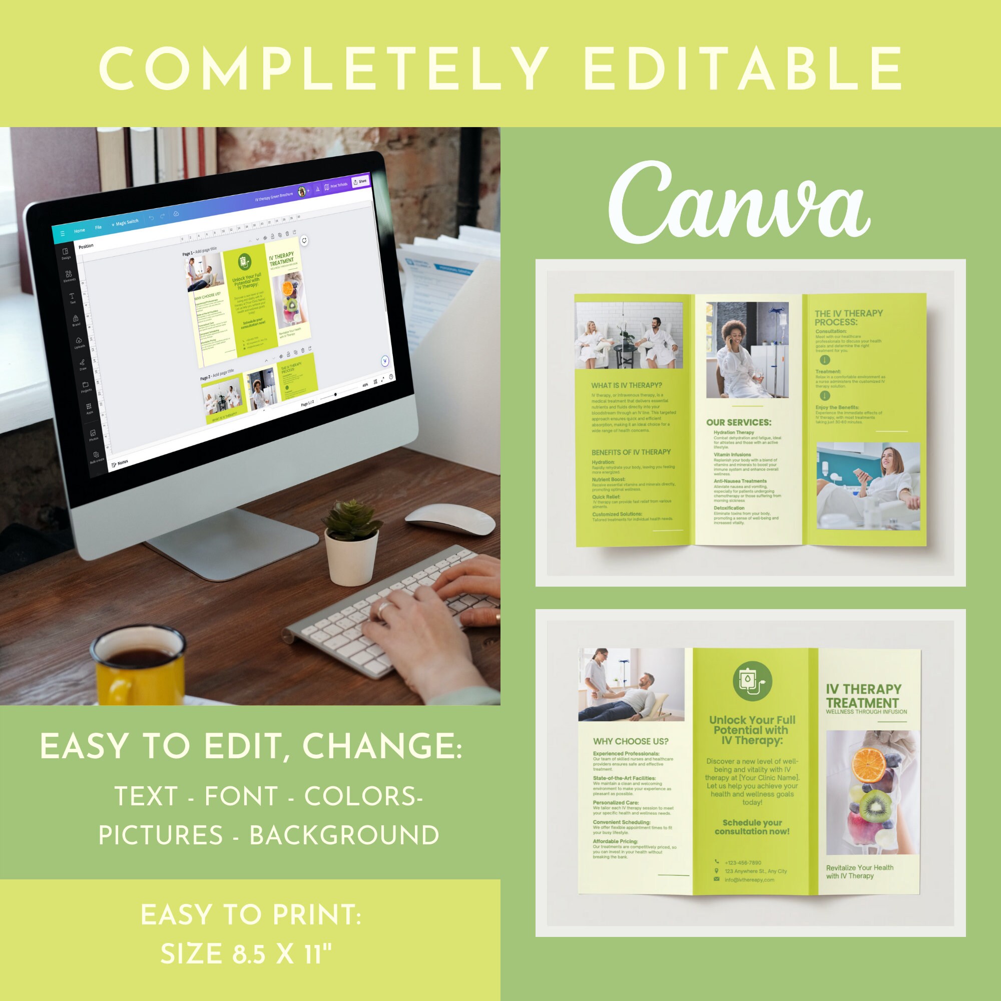 IV Vitamin Therapy Brochure IV Fusion Trifold Drip Ready to Use Canva ...