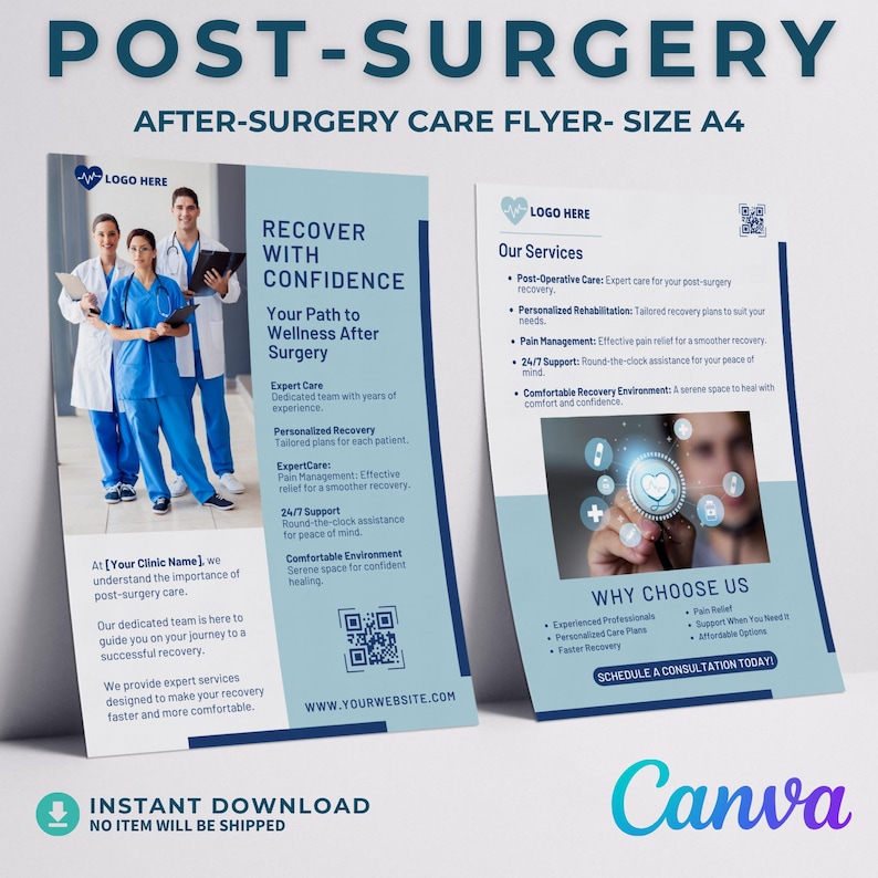 Post Surgery Marketing Bundle for Medical Clinics Postop Promotional ...