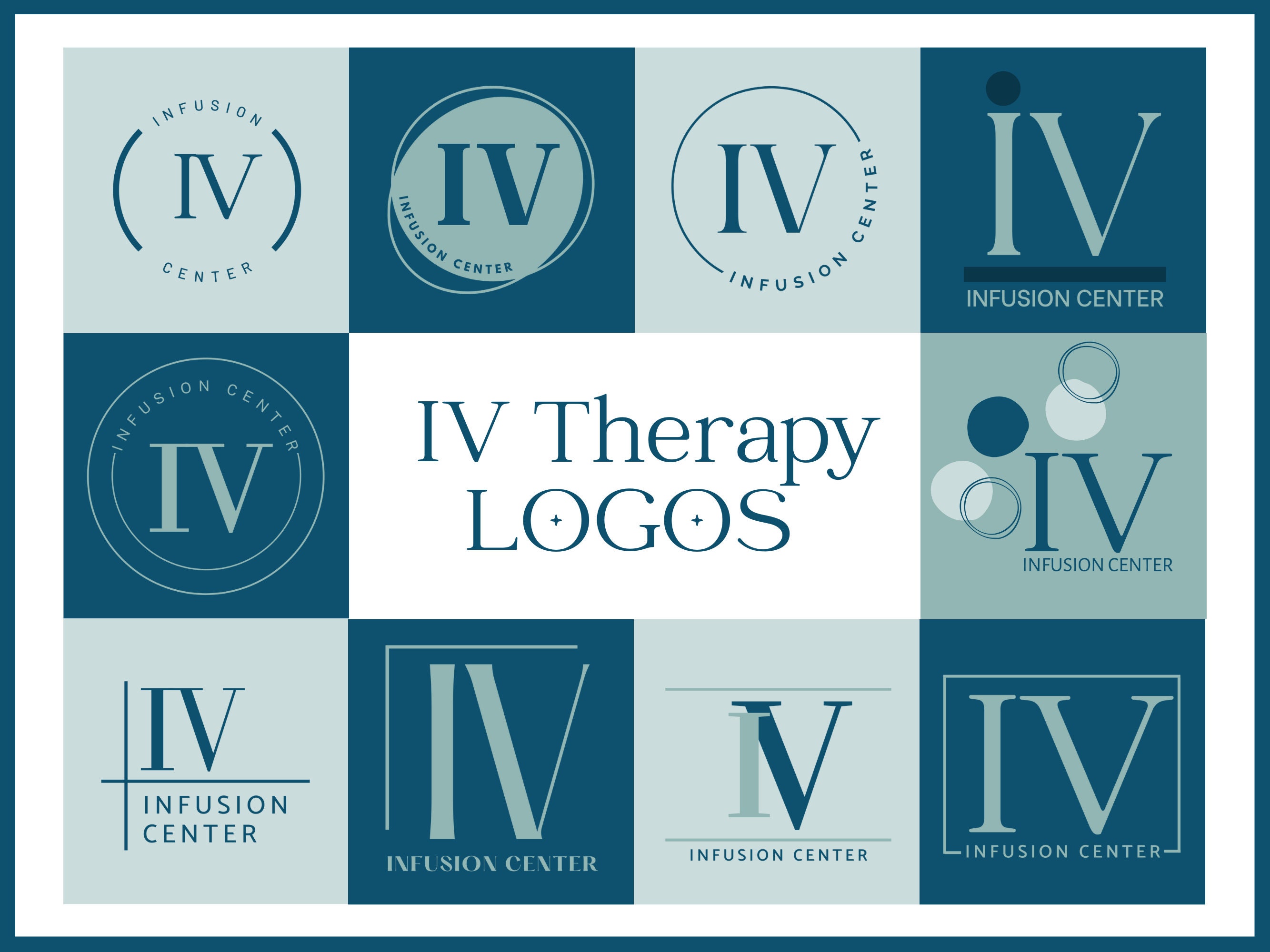 IV Therapy Logos Brand Kit Canva Logos Drip Logos 10 Logos Ready to Use ...