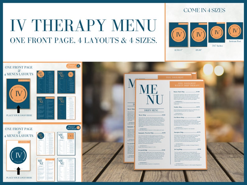 IV Printable Marketing Bundle Drip Menu Trifold Flyer Marketing Drip ...