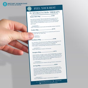 IV Therapy Menu Bundle IV Drip Marketing Template Iv Infusion Price ...