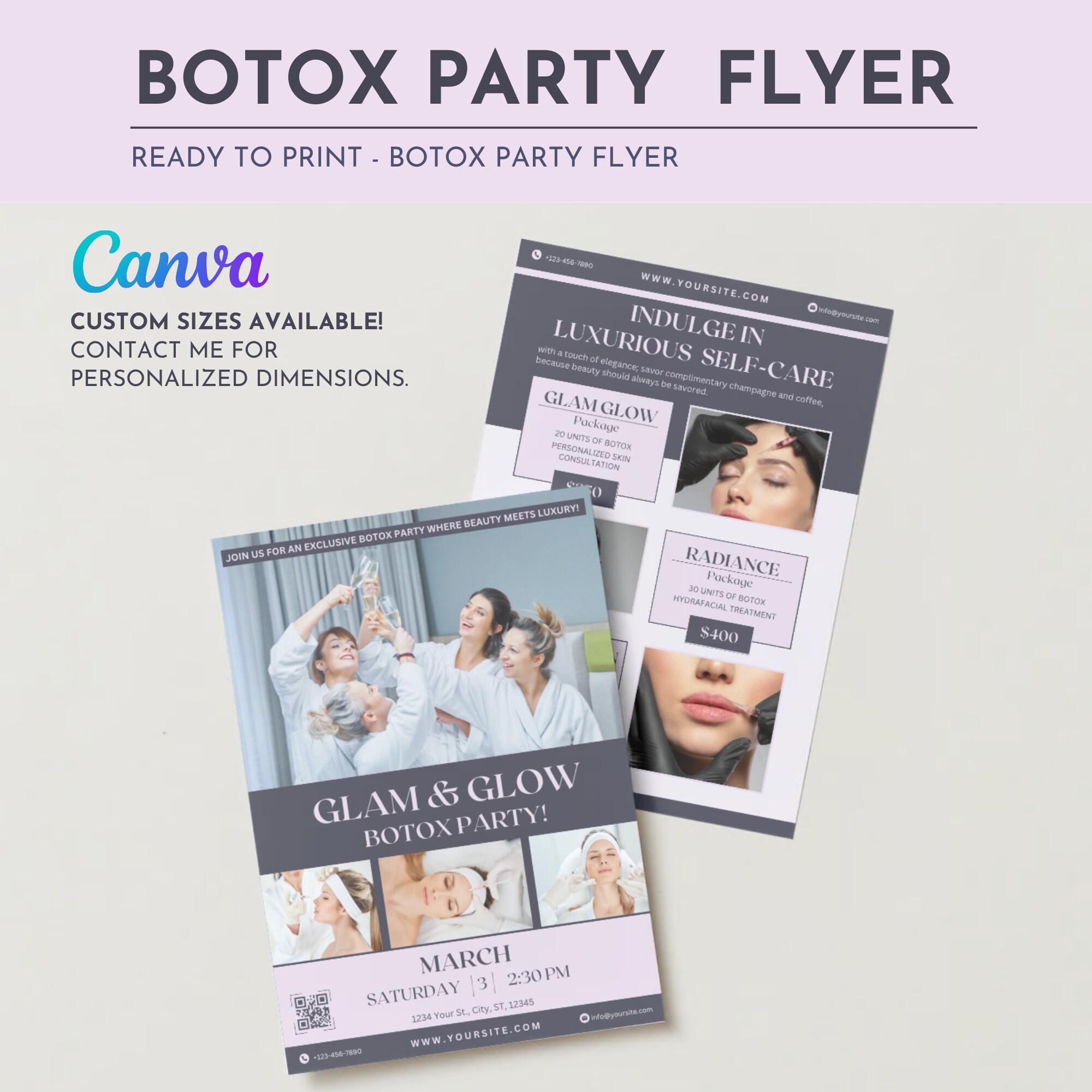 Customizable Botox Party Invitation Flyer With Canva: Explore ...