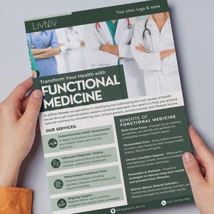 Functional Medicine Flyer Template Naturopathic Doctor Info Sheet Canva ...