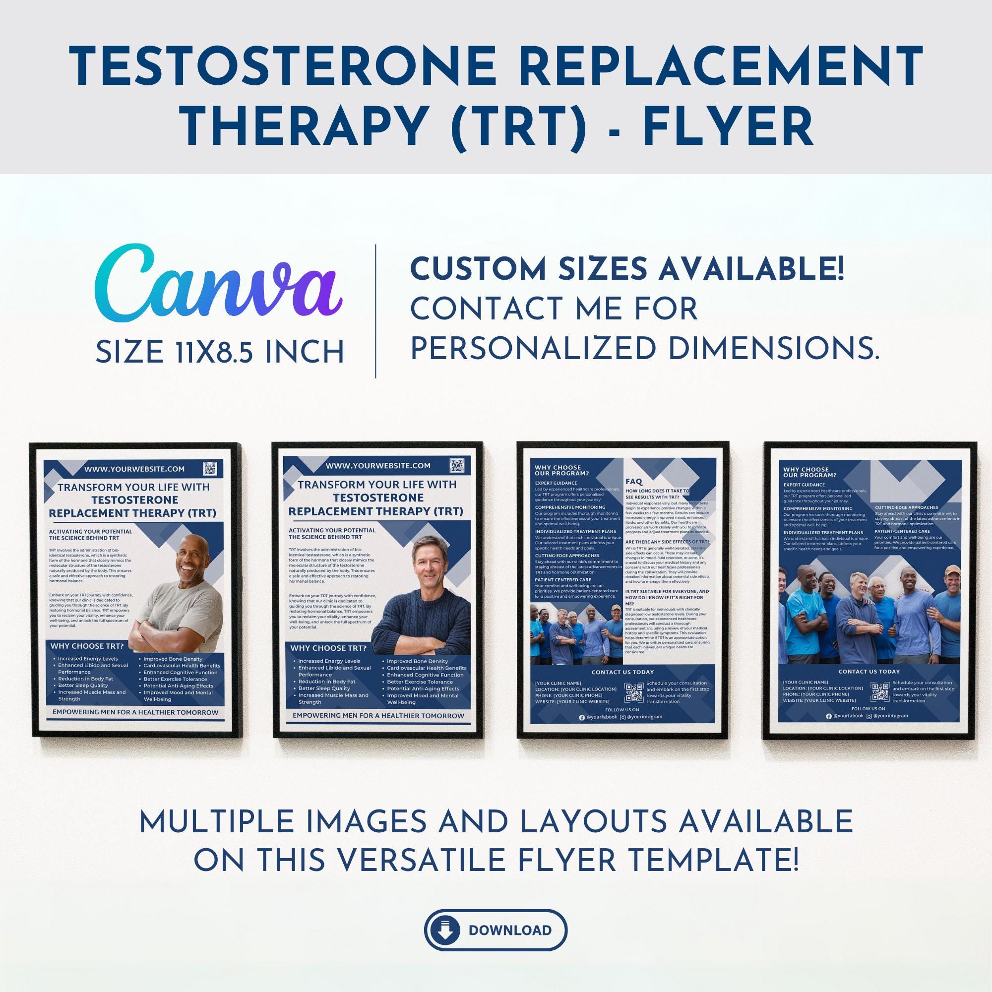 Testosterone Flyer Hormone Replacement Therapy Cypionate Info Sheet TRT ...