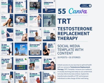 Testosterone Replacement Therapy Canva Editable Template TRT Instagram ...